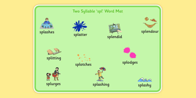 Two Syllable SPL Word Mat