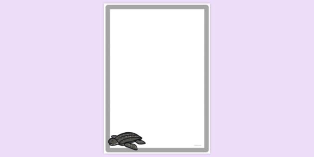 Simple Blank Leatherback Turtle Page Border | Twinkl