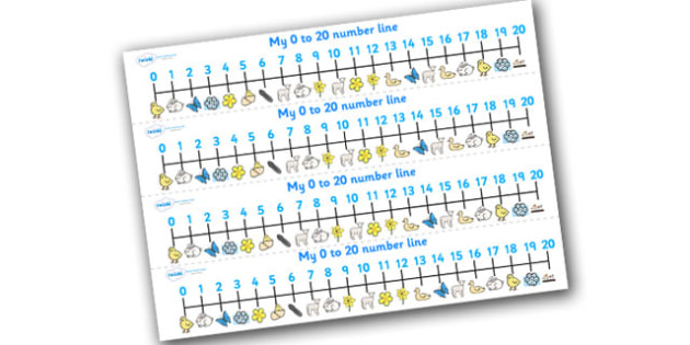0-20 Number Line (Spring) (teacher made)