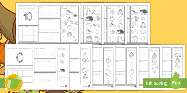 Hoja De Trabajo Con Tabla De Números Del 1 Al 10