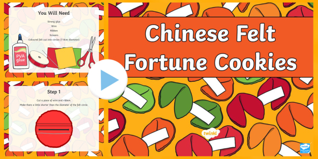 Chinese New Year Felt Fortune Cookies Activity Instructions PowerPoint