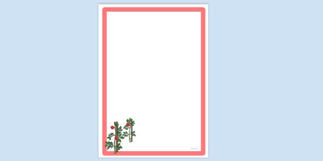 FREE! - Simple Blank Tomato Plant Page Border (teacher made)