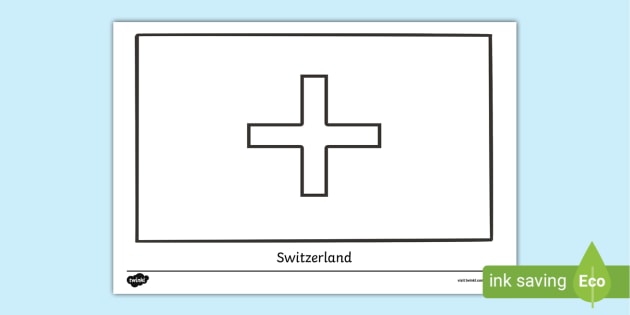 Switzerland Flag Colouring Sheet