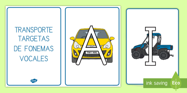 Transporte tarjetas de fonemas: Vocales (teacher made)