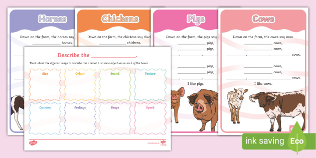 Farm Animals Adjective Poems Ι Adjectives and Adverbs