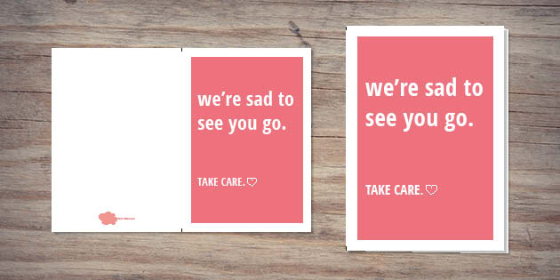 Take Care Leaving Card | Twinkl Party (teacher made)