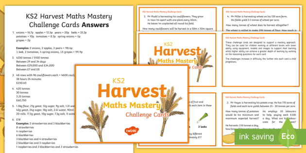 KS2 Harvest Mastery Maths Challenge Cards