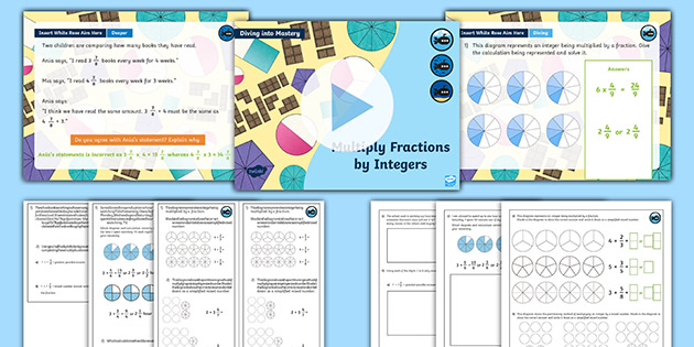 Year 6 Diving into Mastery: Multiply Fractions by Integers Teaching Pack
