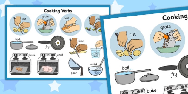 Cooking Verbs Display Poster (teacher made)