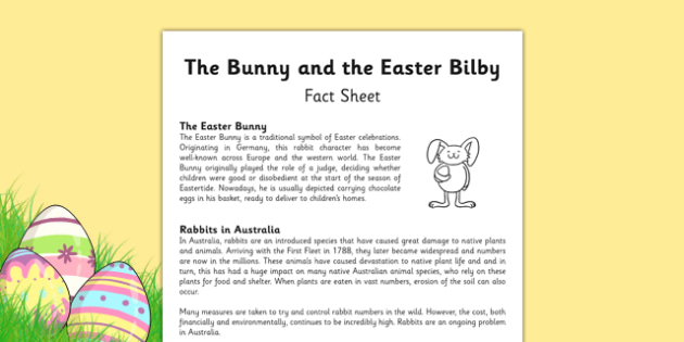 The Easter Bunny and the Easter Bilby Fact Sheet | Twinkl