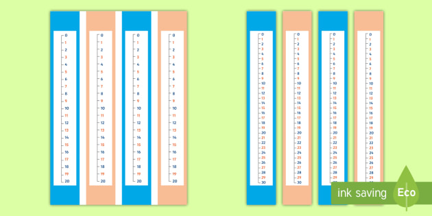 Vertical A4 Number Lines Resource Pack - - Vertical -20 to 20 A4 Number ...