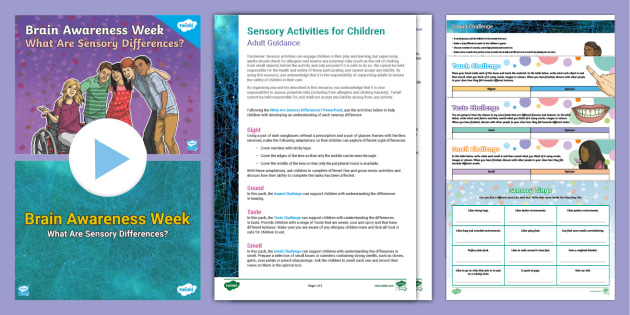 Brain Awareness Week: Sensory Awareness Pack (teacher made)
