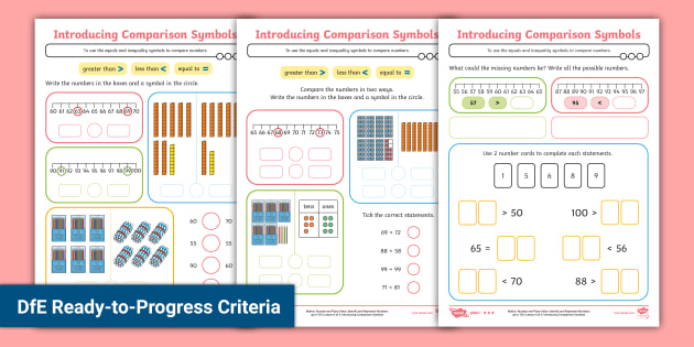 👉 Introducing Comparison Symbols Differentiated Maths Activity Sheets