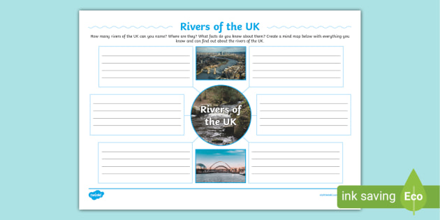 Rivers of the UK Mind Map,United Kingdom Rivers