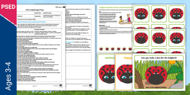 Kindergarten Ladybird Emotions Adult Input Plan and Pack (Ages 3-4)