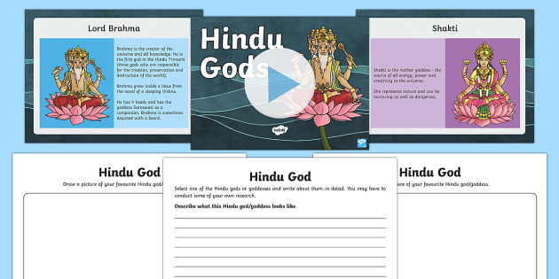 Hindu Gods Information PowerPoint and Worksheet Pack