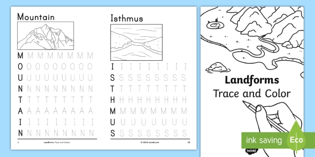 * NEW * Landforms Color and Trace Booklet - Landforms, Earth\'s surface