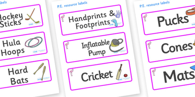 FREE! - Flamingo Themed Editable PE Resource Labels