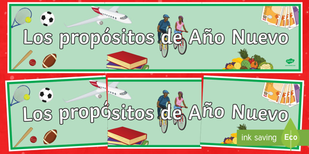 New Year's Resolutions Display Banner Spanish (teacher made)
