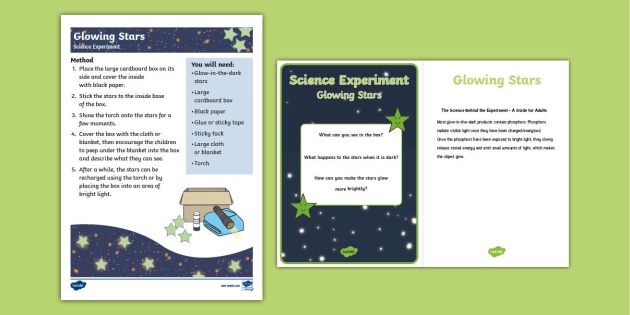 Kindergarten Glowing Stars Science Experiment and Prompt Card Pack