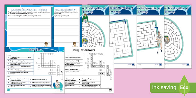 Terry Fox Printable Worksheets Pack (teacher made)