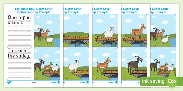 KS1 Three Billy Goats Gruff Simple Sentence Writing Prompts