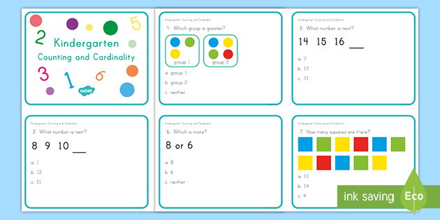 Kindergarten Counting and Cardinality Task Cards | Twinkl