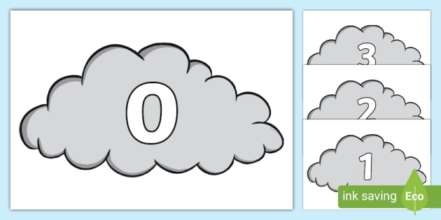 FREE! - Numbers 0-100 on Weather Symbols (Cloud)