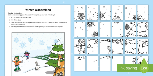 Winter Wonderland Collaborative Art Pack (teacher made)