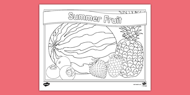 free summer fruit coloring pages