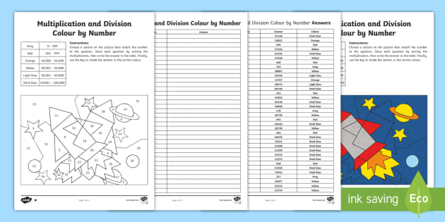 UKS2 Space-Themed Multiplication and Division Differentiated Colour by ...