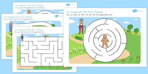 The Gingerbread Man Differentiated Maze Worksheet / Worksheets