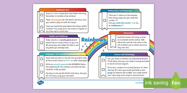 Rainbows Home Learning Mat Age 3-7 (teacher made)