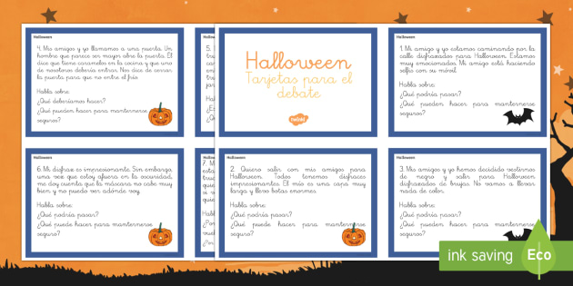 Halloween Tarjetas informativas-Spanish