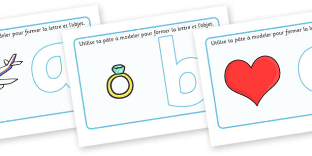 FREE! - Alphabet Playdough Mats (French)