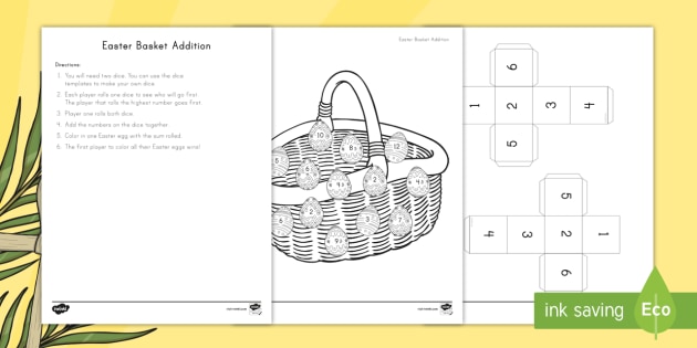 Easter Basket Addition Activity