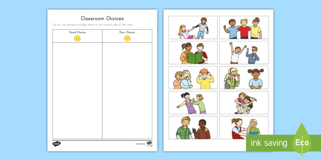 Classroom Choices Cutting Skills Activity (teacher made)