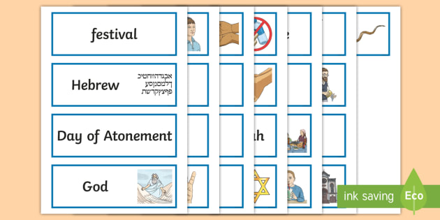 Yom Kippur Words | Downloadable Word Cards | RE | Twinkl