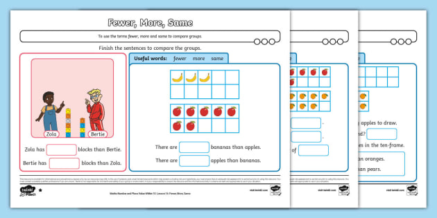 More or Fewer | twinkl.com.au