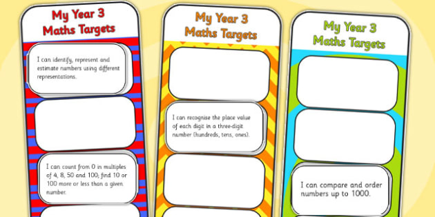 2014 National Curriculum Year 3 Maths Target Bookmarks