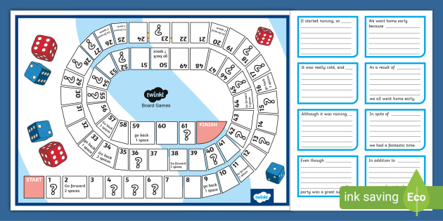 Advanced Linking Words Board Game for ESL (teacher made)