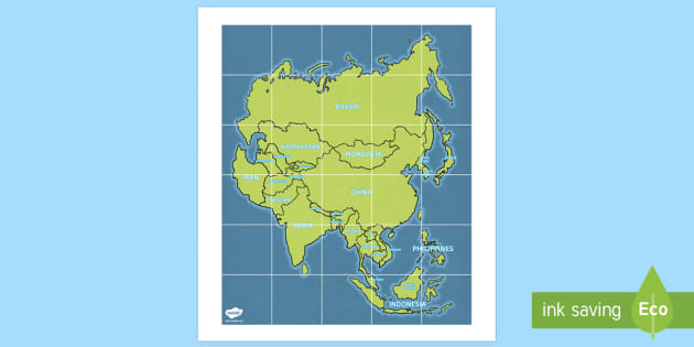 Map of Asia Mat (Compatible with Bee-Bot) (teacher made)