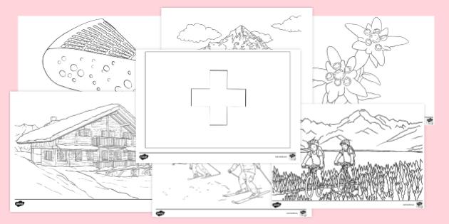 FREE! - Switzerland Colouring Pages | Colouring Sheets