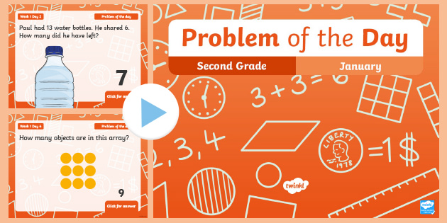 Second Grade Math Problem of the Day - January PowerPoint