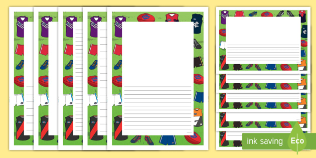 AFL-Themed Page Borders - F-2, Themed Page Borders, AFL Teams, Footy Teams