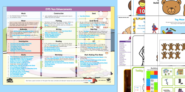 EYFS Toys Themed Enhancement Ideas and Resources Pack