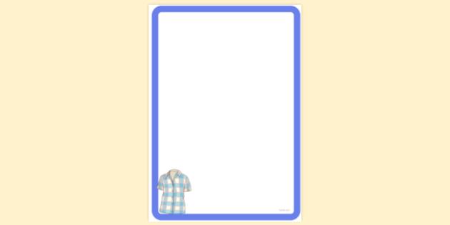 FREE! - Shirt Blouse Page Border | Page Borders | Twinkl
