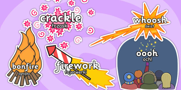 Bonfire Words on Pictures Polish Translation (teacher made)