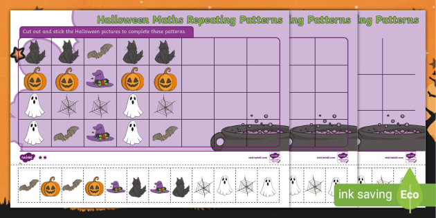 Halloween Maths Repeating Patterns Differentiated Activity