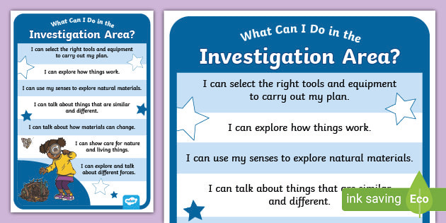 'I Can' Investigation Area Continuous Provision Prompt Poster